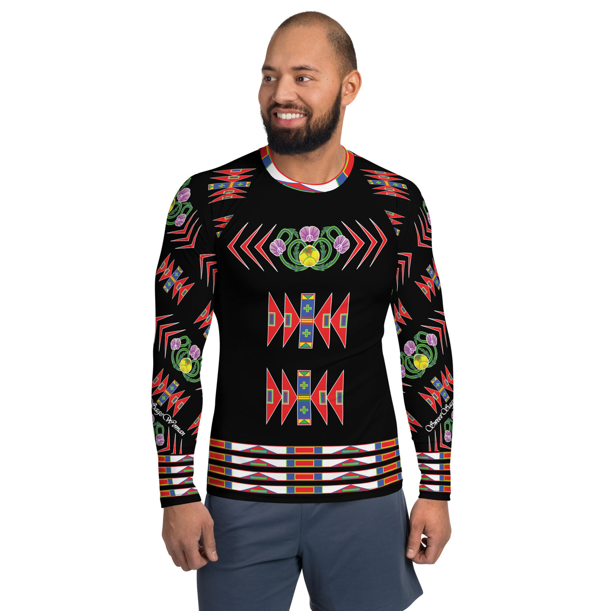 Gratitude Men's Black Rash Guard – Sweet Sage Woman