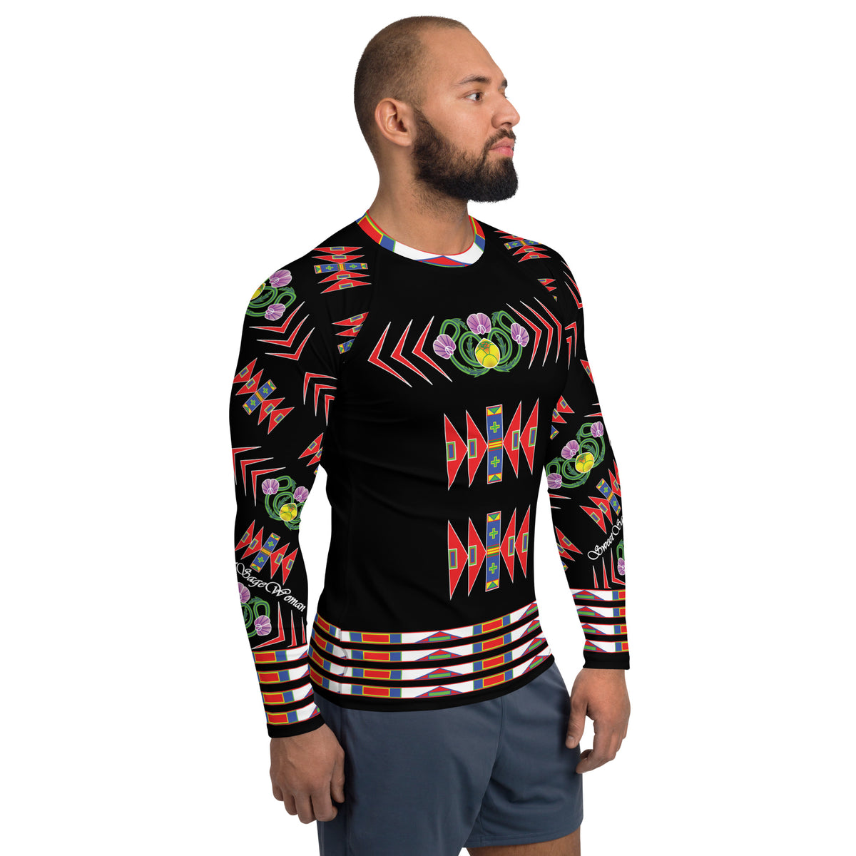 Gratitude Men's Black Rash Guard – Sweet Sage Woman