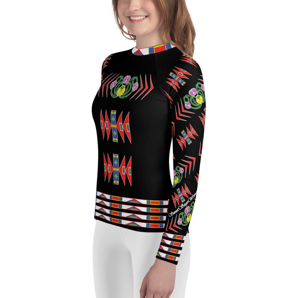 Gratitude Youth Black Rash Guard – Sweet Sage Woman